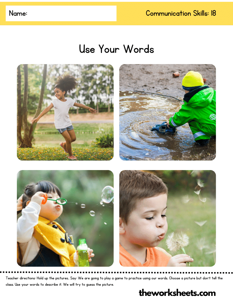 20 Free Kindergarten Communication Skills Worksheets - Share Now ...